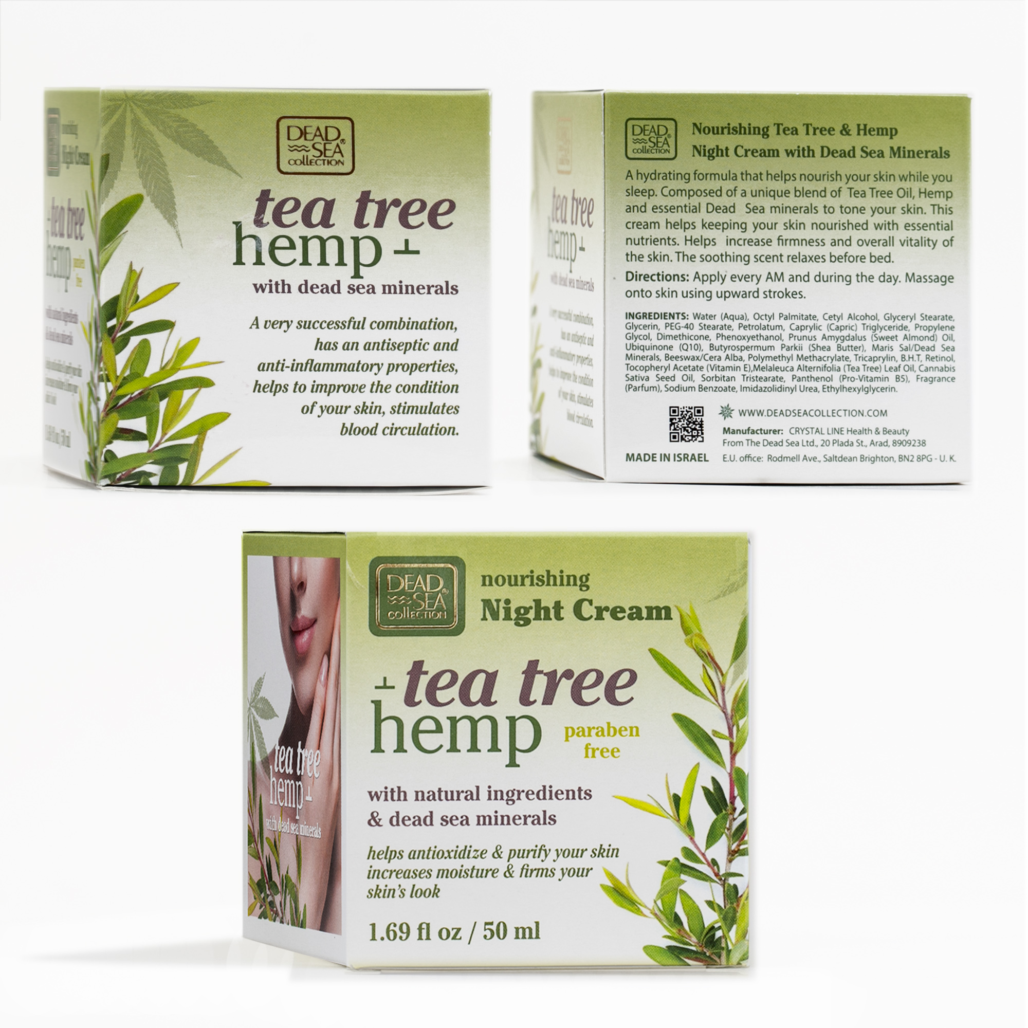 Hemp & Tea Tree Nourishing Night Cream - Dead Sea Collection