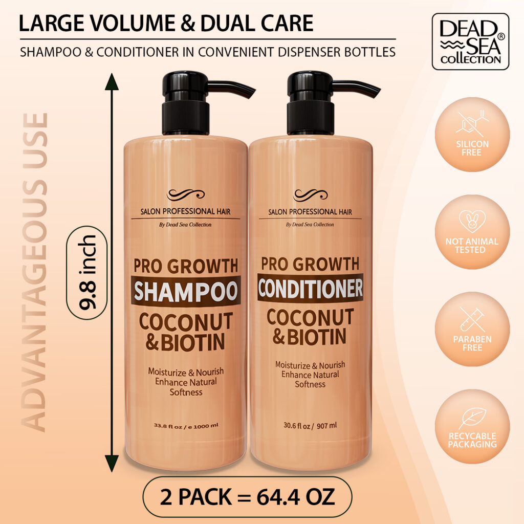 Shampoo with Coconut & Biotin - Dead Sea Collection